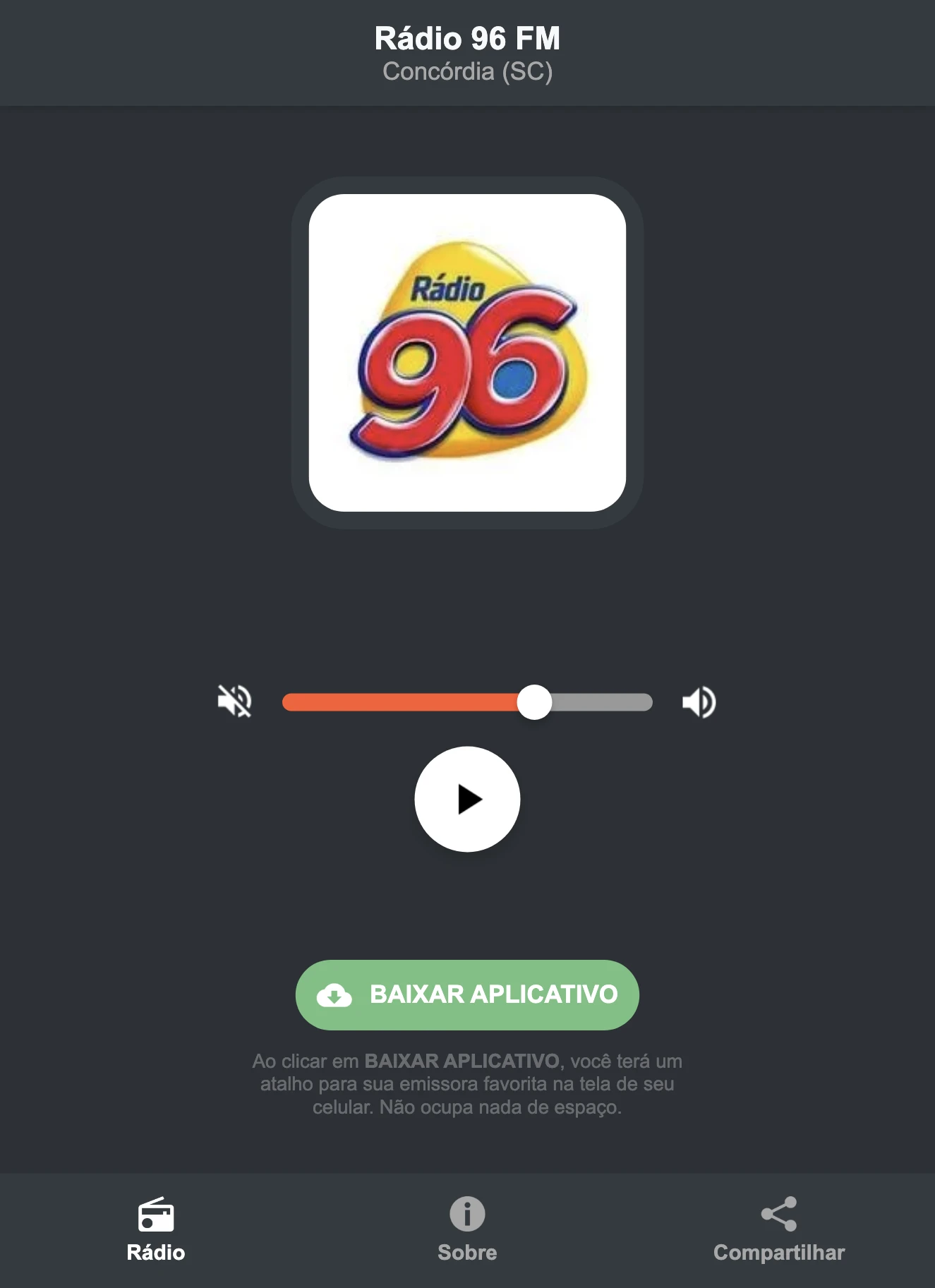Rádio 96 FM ao vivo - Concórdia (SC)