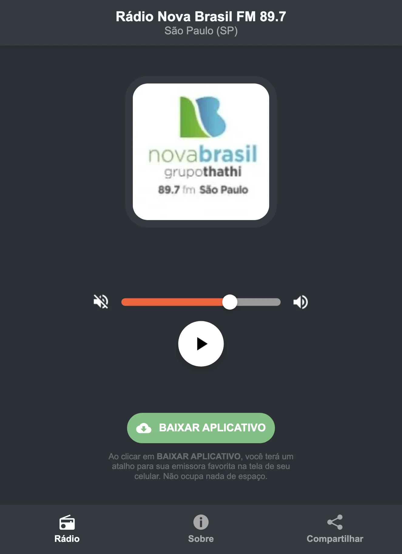 Rádio Nova Brasil FM 89.7 ao vivo - São Paulo (SP)