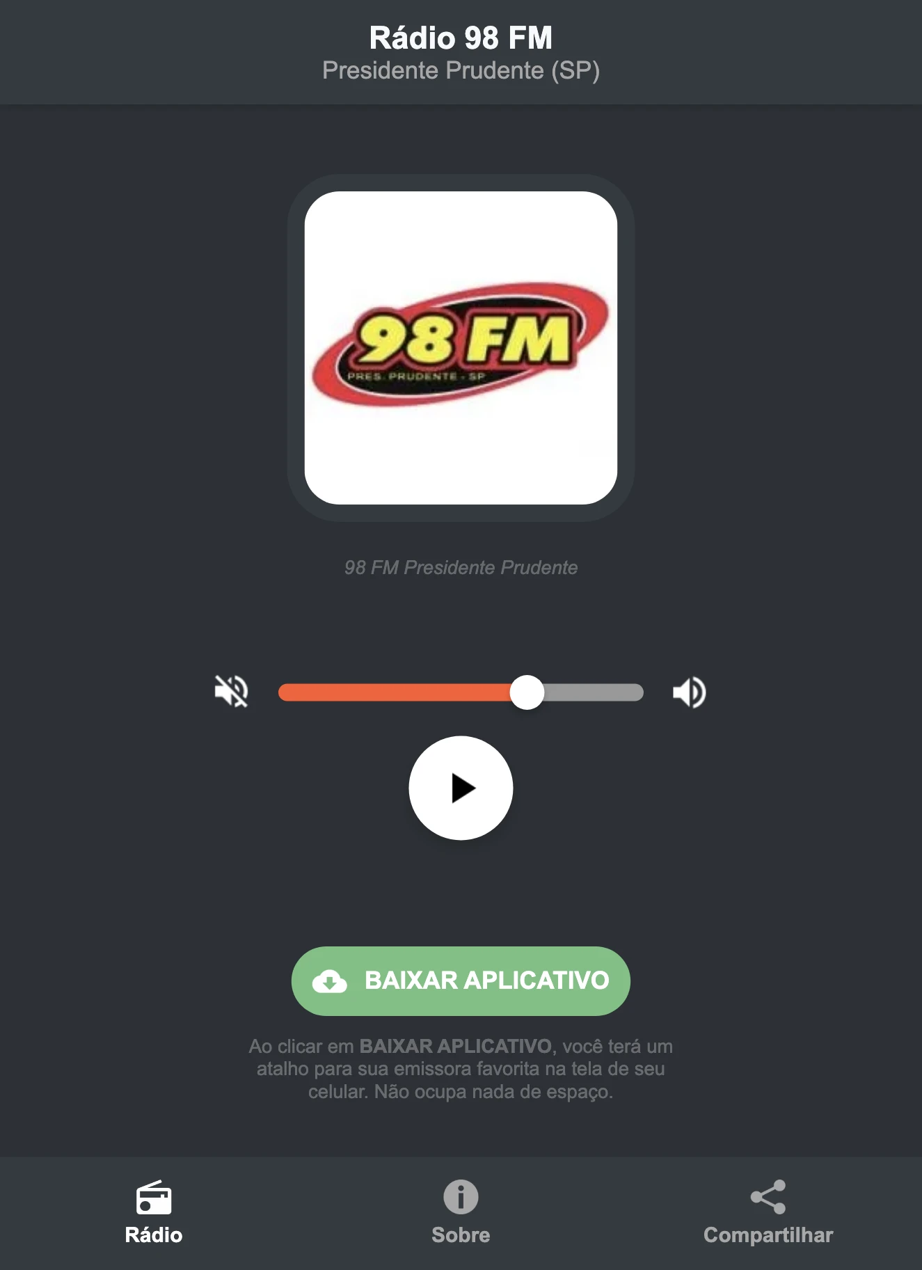 Rádio 98 FM ao vivo - Presidente Prudente (SP)